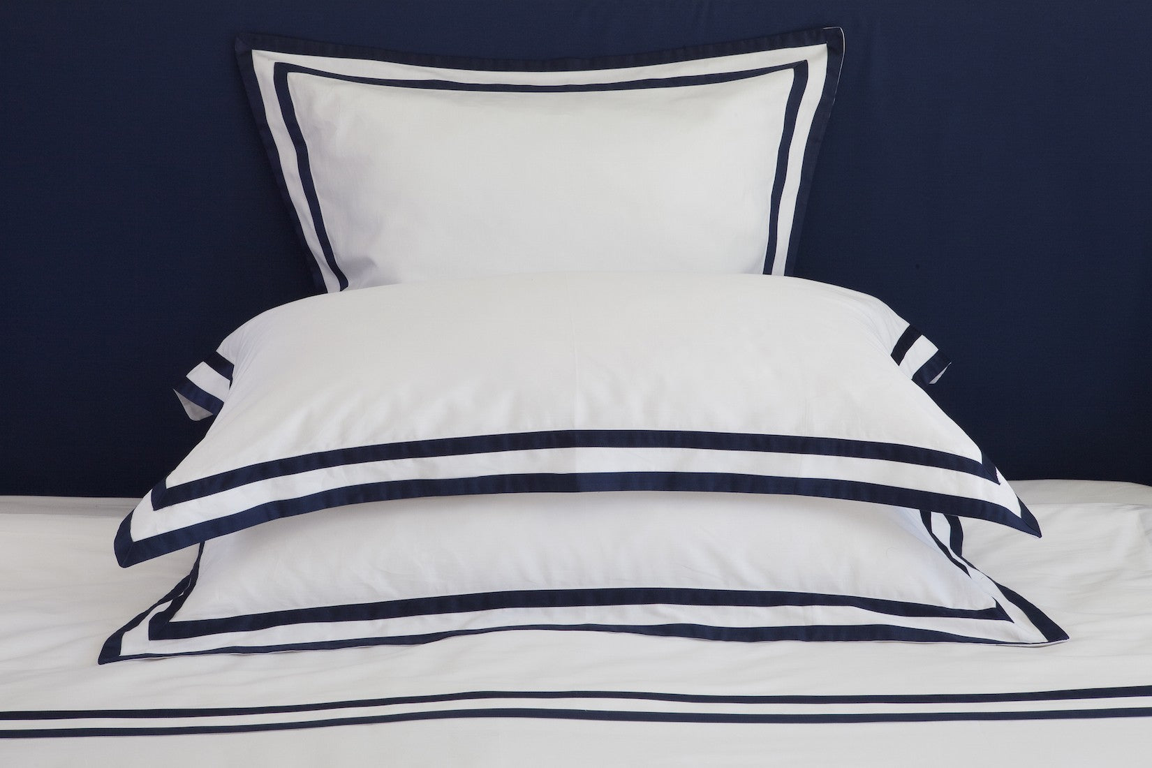navy border duvet